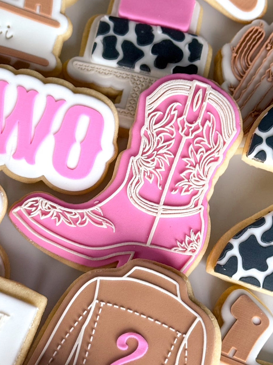 Cowboy Boot Raised Cookie Stamp/Fondant Debosser & Cutter – Stamp & Impress